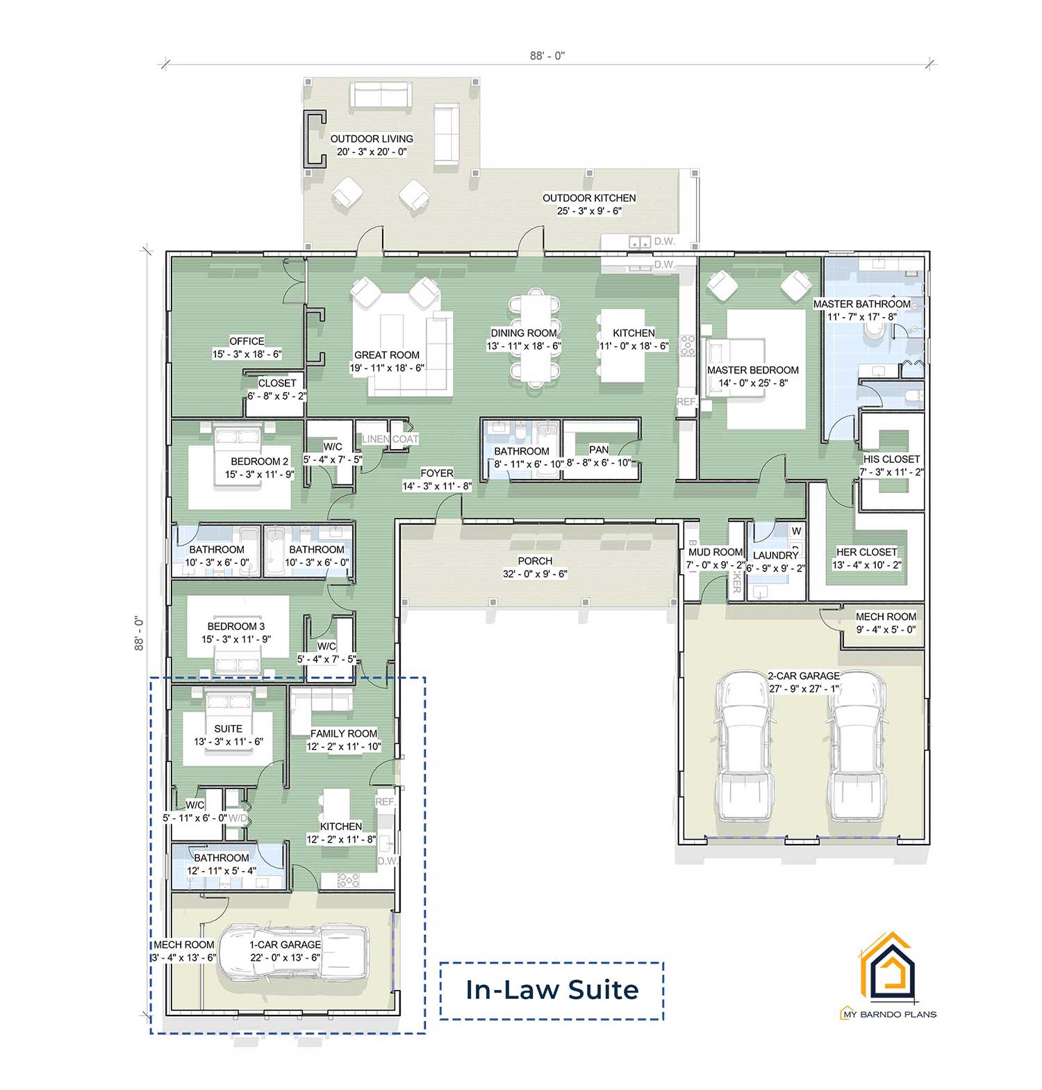 The Generations Floor Plan with In-Law Suite