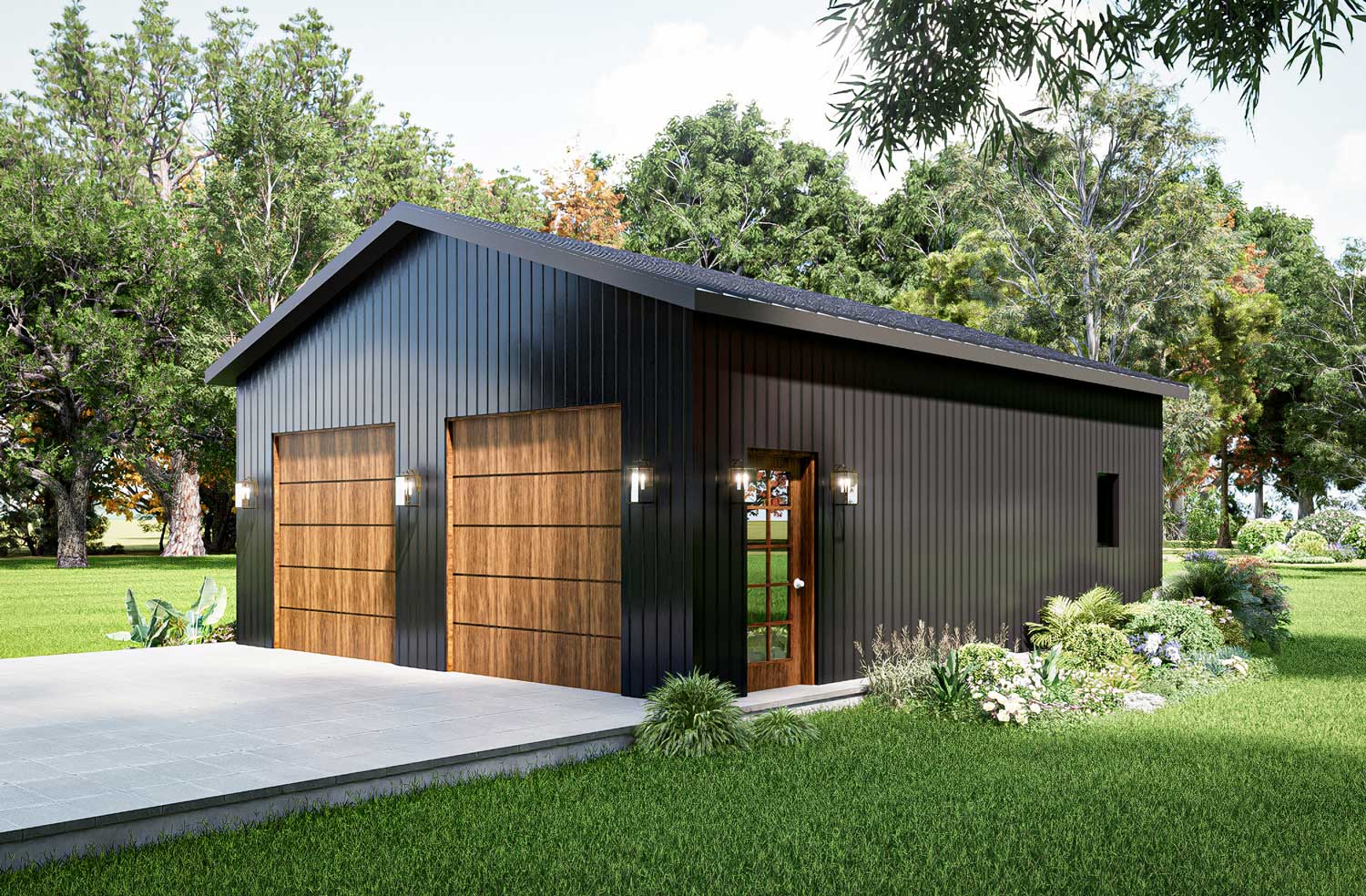 24x30 Garage with Metal Siding and Roofing - Barndo Plans