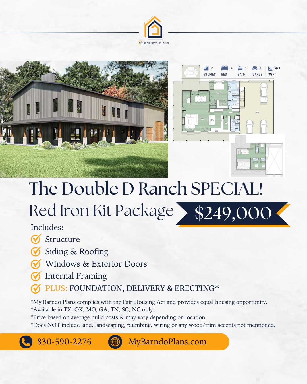 The Double D Special With Install $249,000 - Barndo Plans
