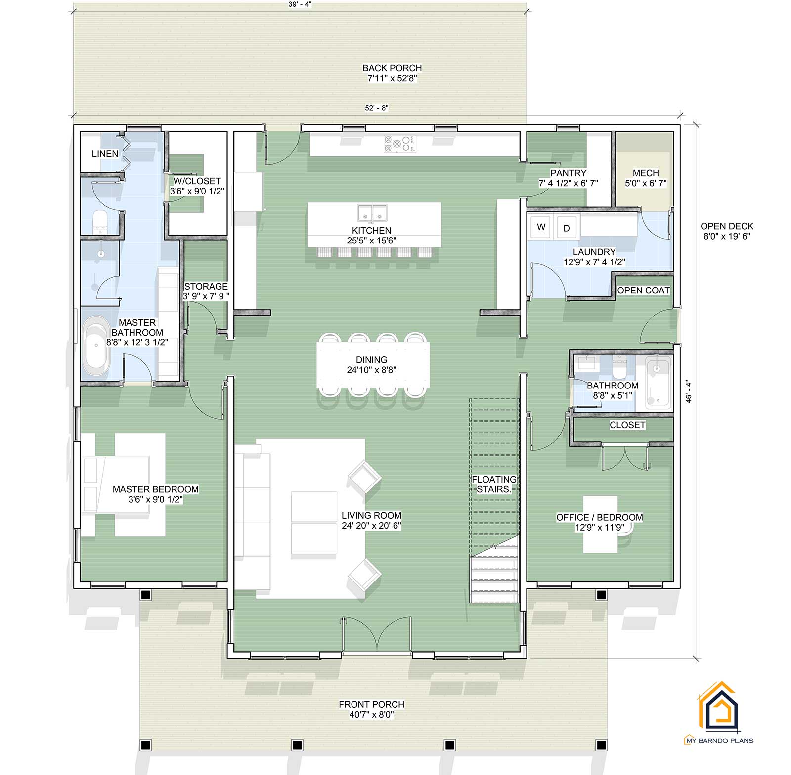 Ironwood Barndominium Floor Plan 5 Bedrooms - 4 Bathroom